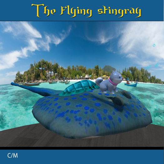 Second Life Marketplace - Flying Stingray (blue)